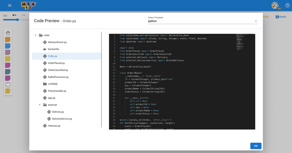 Python Template 만들기 - msaez
